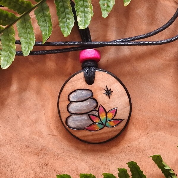 Pyrography Necklace - Etsy
