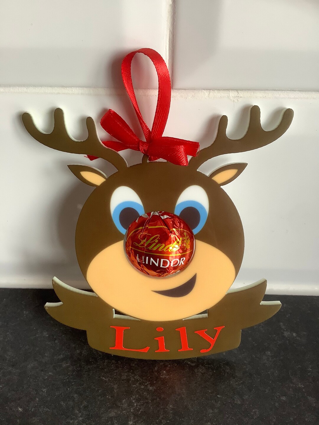 Sublimated Reindeer Head Christmas Tree Decoration, Gift, Bauble ...