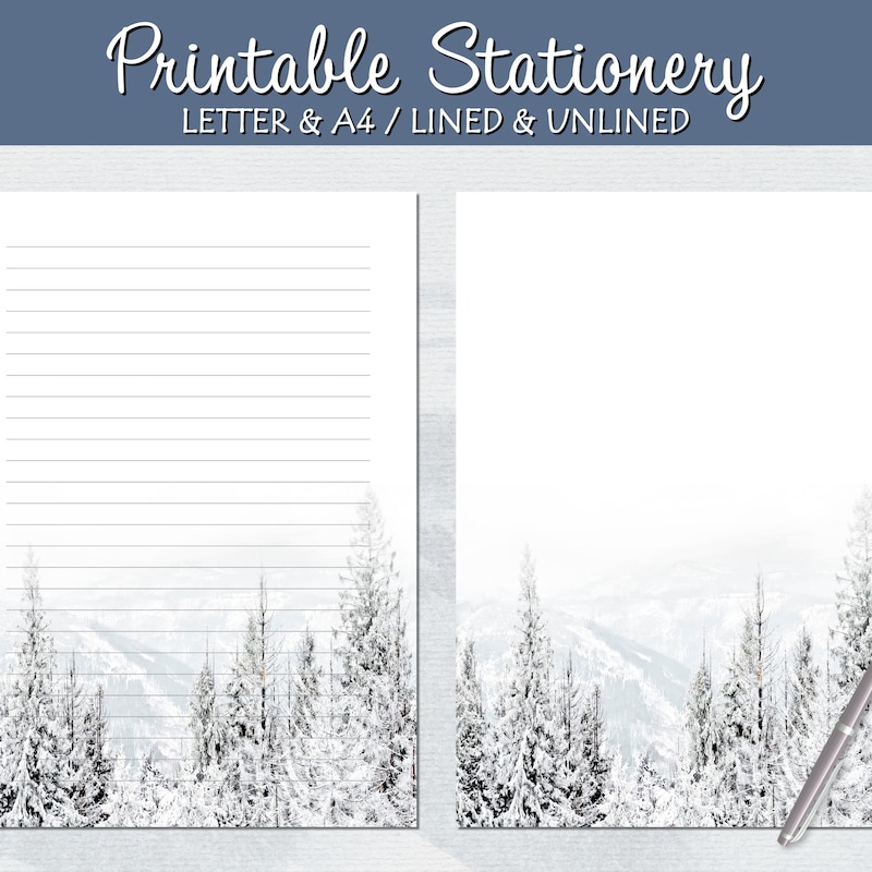 Winter Printable Stationery - Etsy
