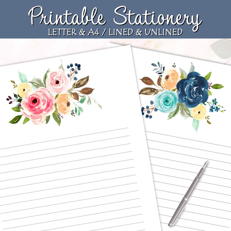 Decorative Lined Writing Paper - Etsy