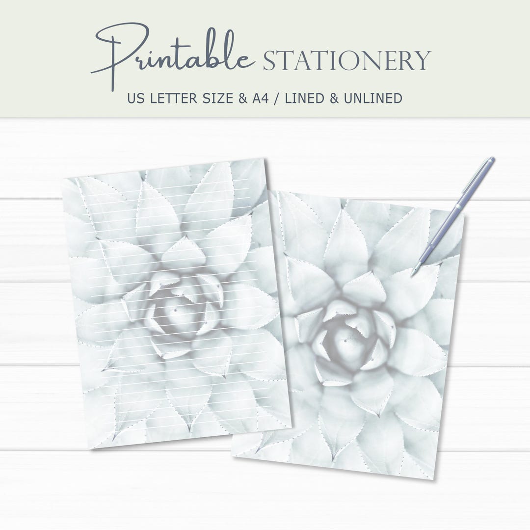 Succulent Stationery: Printable Letter Writing Paper (digital Download ...
