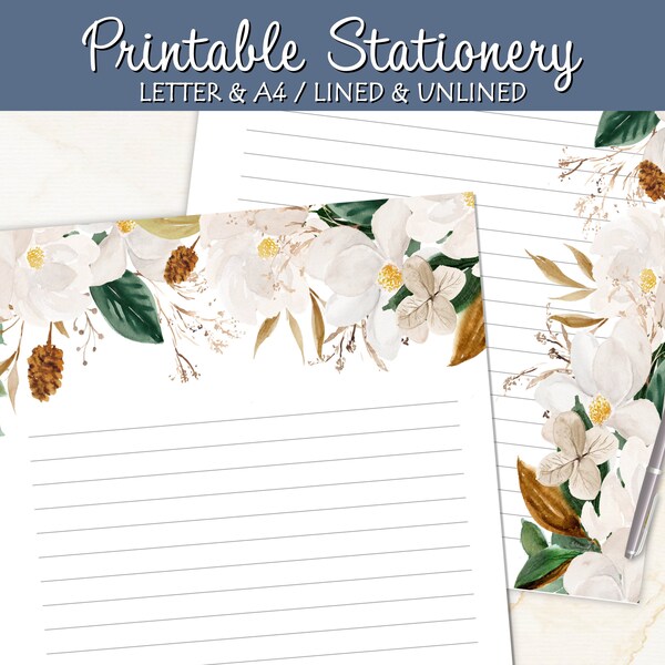 Magnolia Printable Stationery - Etsy