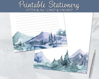 Printable Landscape Lined Paper - Etsy