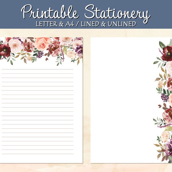 Lined Stationery - Etsy