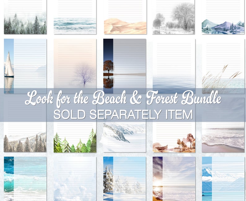 Ocean Stationery, Printable Letter Writing Paper, Beach Water, Lined ...