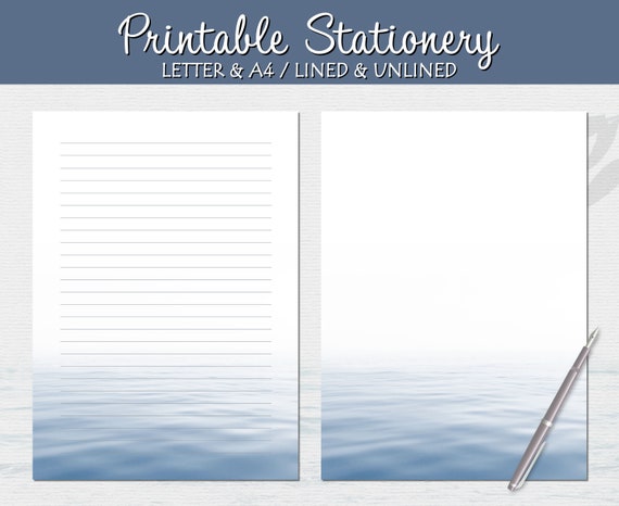 Ocean Stationery Printable Journal Pages Writing Paper - Etsy