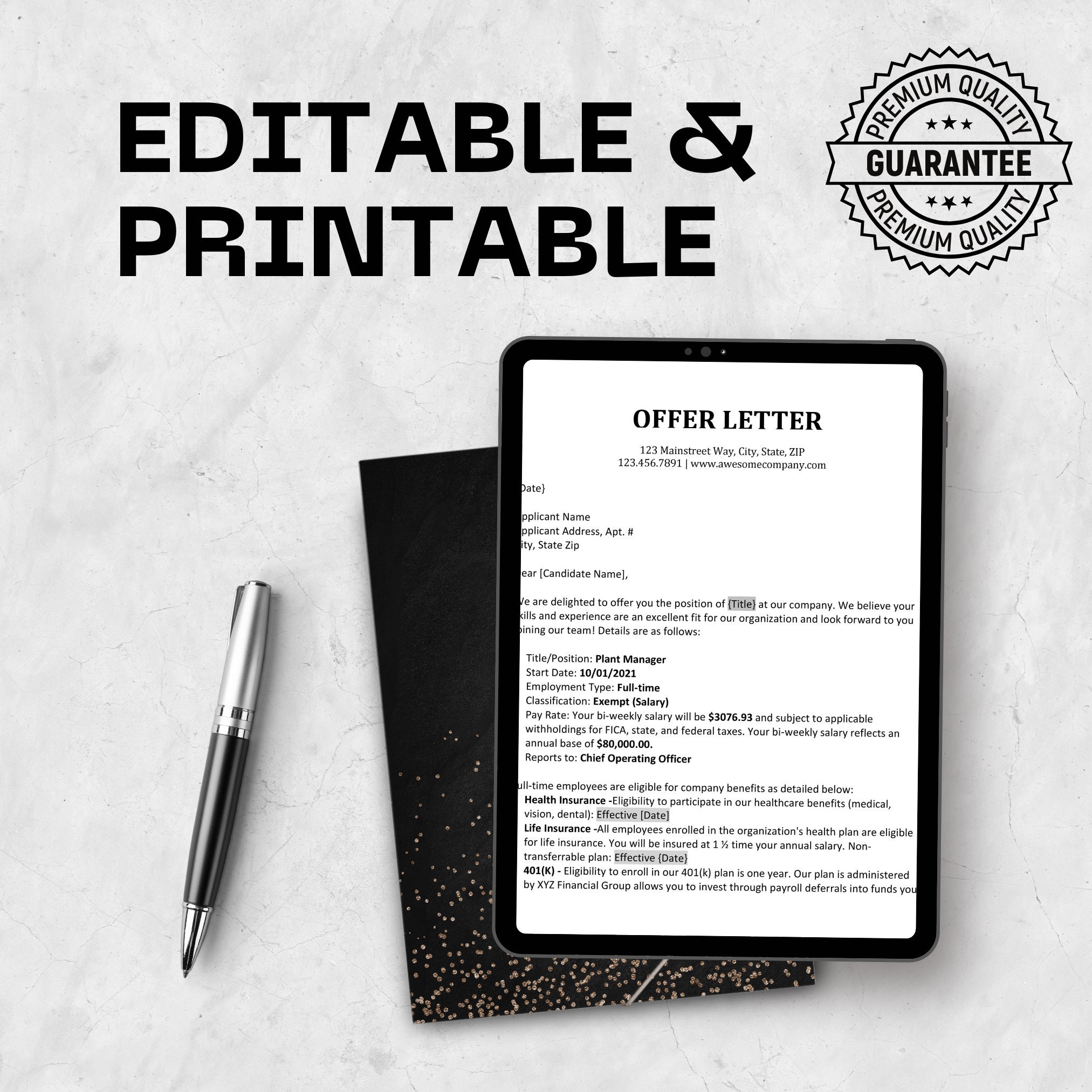 New Hire Packet & Paperwork MS Editable Word Documents HR Templates New ...