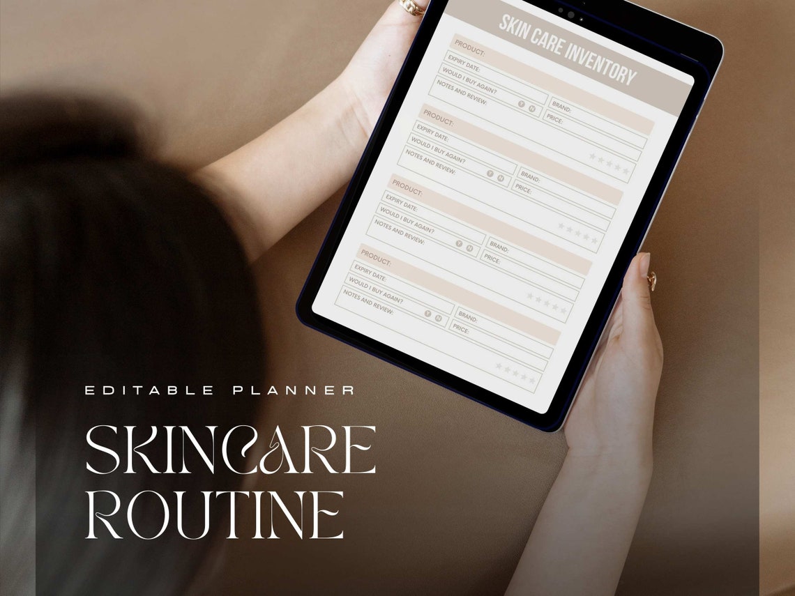 Skincare Planner Printable Editable Skincare Routine Beauty Planner Skincare Tracker Custom ...