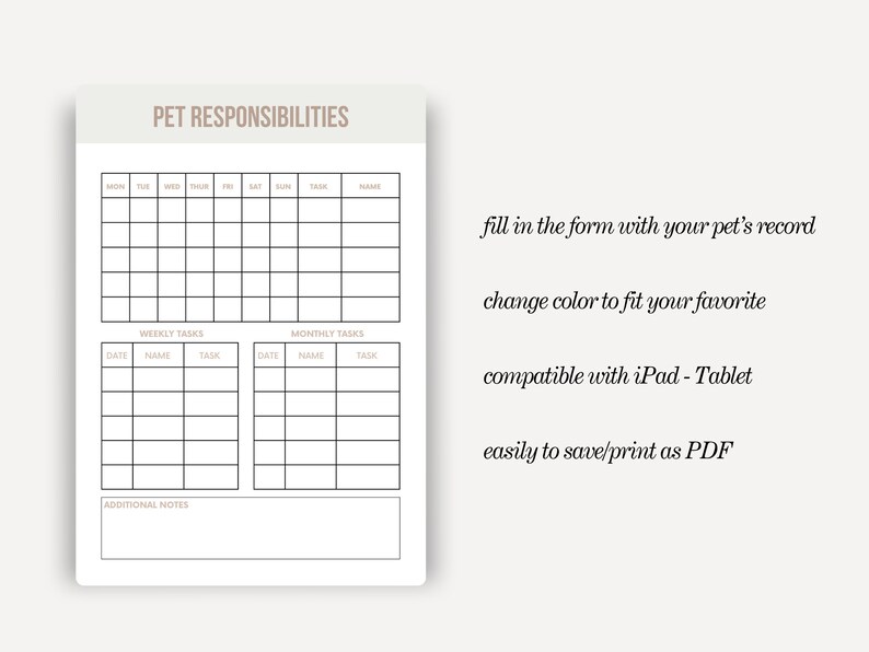 Pet Log All in One Form Pet Care Log Bundle Pet Health Record Template ...