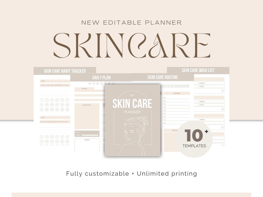 Skincare Planner Printable Editable Skincare Routine Beauty Planner ...