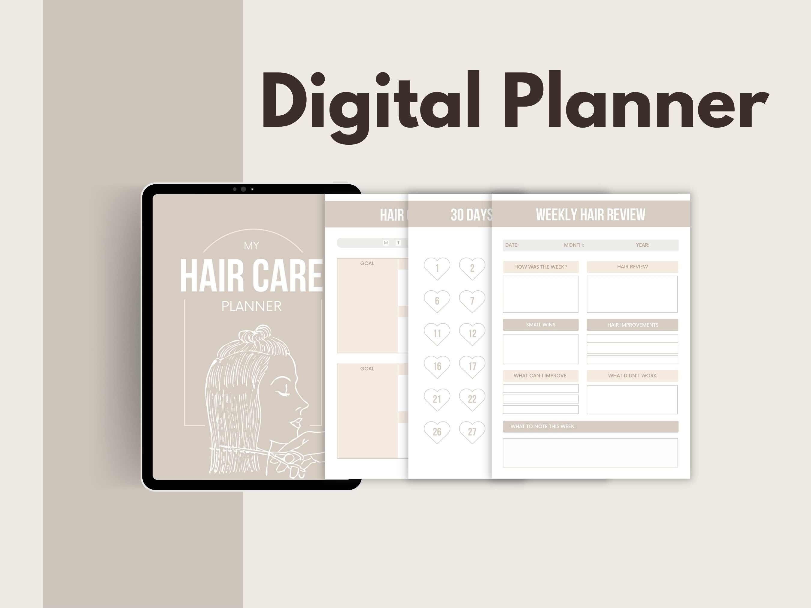 Daily Haircare Planner Digital Planner for Haircare Natural Hair ...