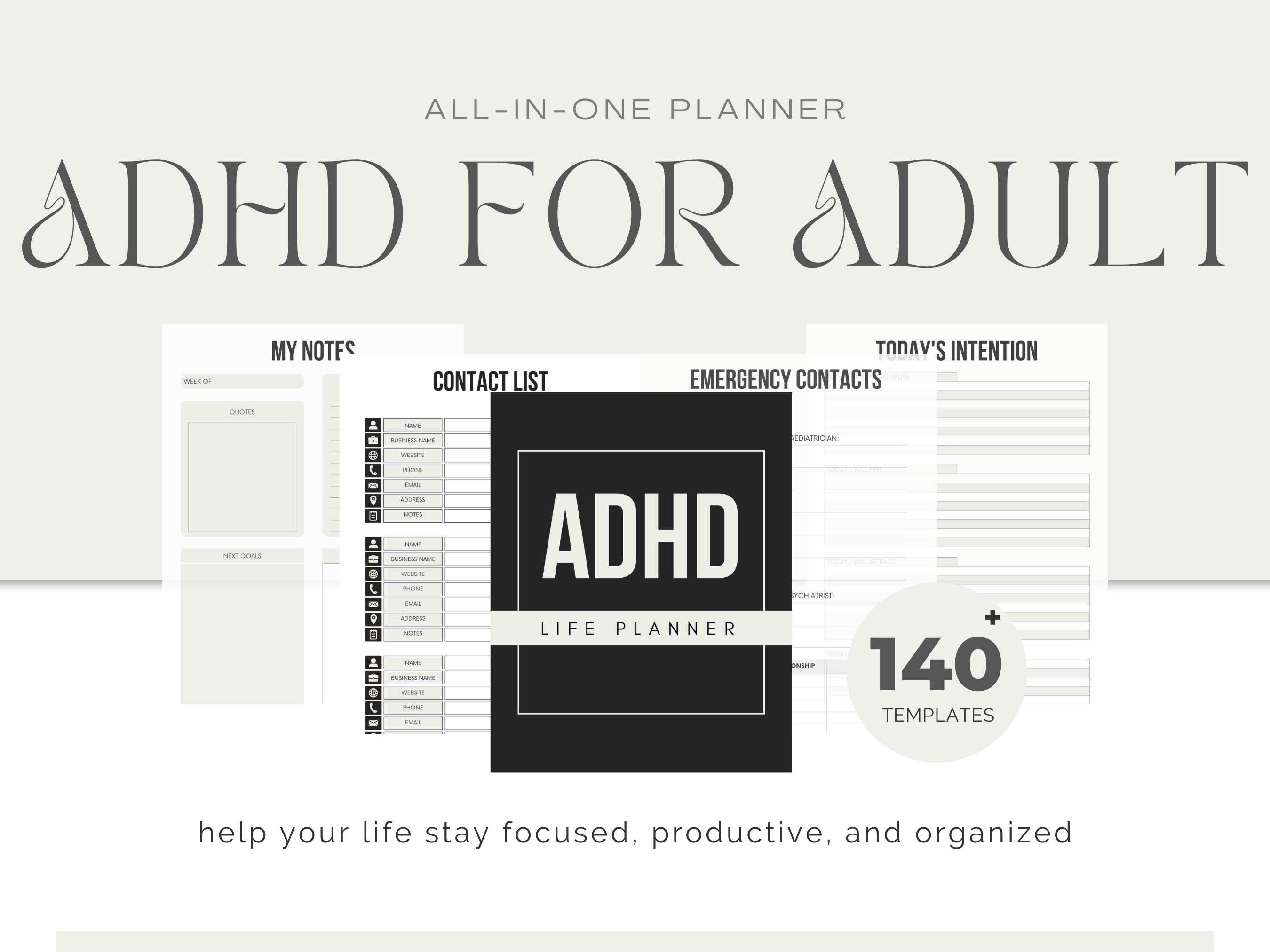 Adhd Life Planner AHDH Printable Planner ADHD Planner Adult Ultimate ...