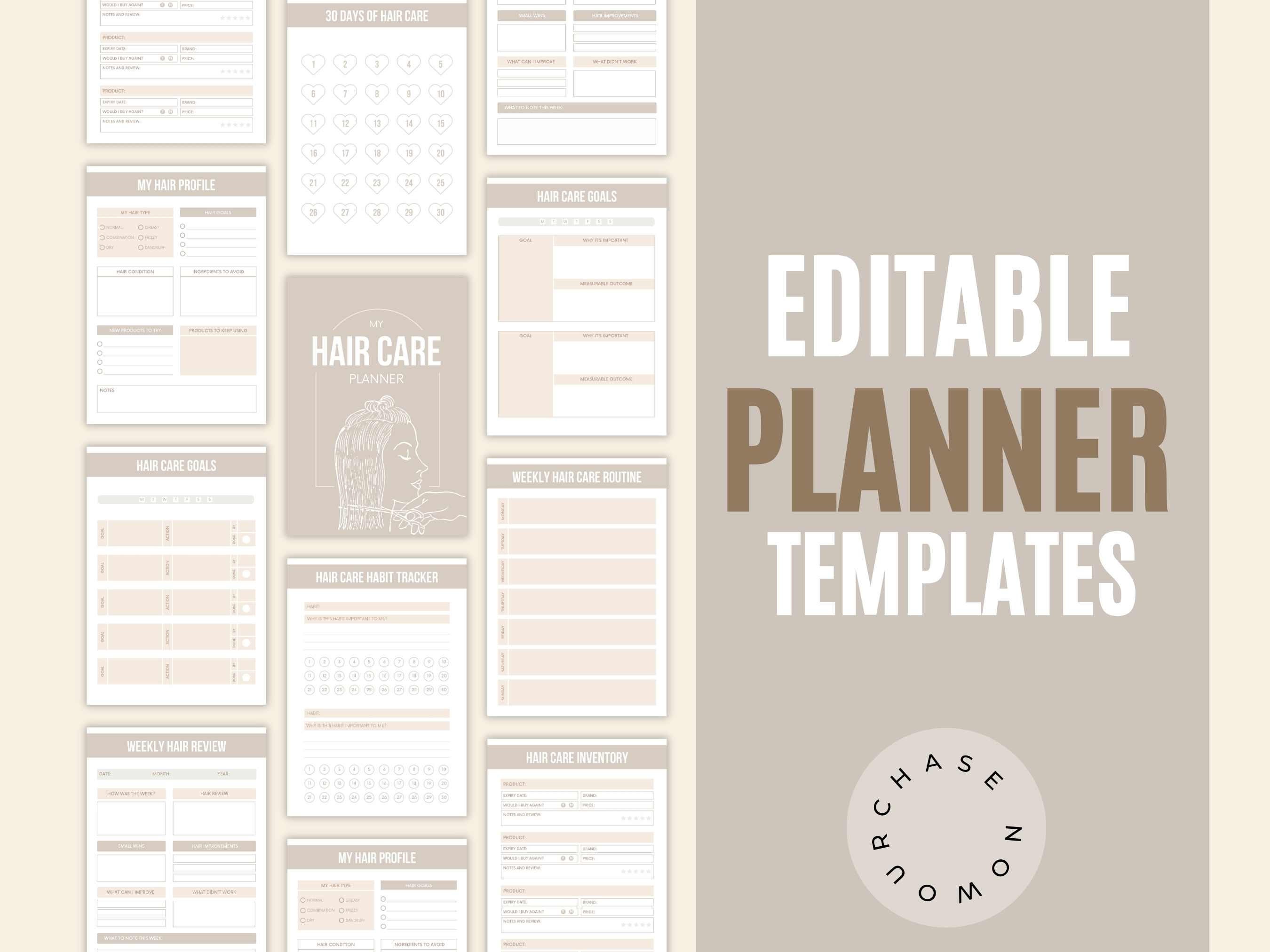 Daily Haircare Planner Digital Planner for Haircare Natural Hair ...