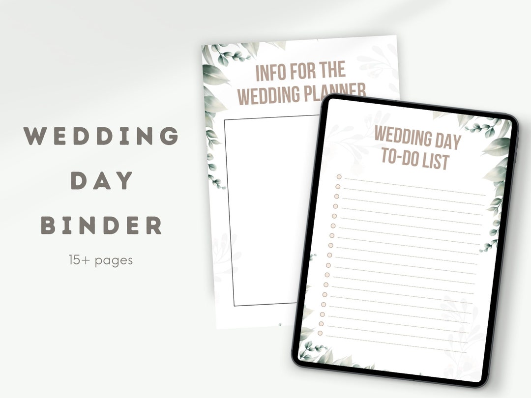 Wedding Day Binder Sheets Wedding Guide Wedding Timeline Canva Template ...