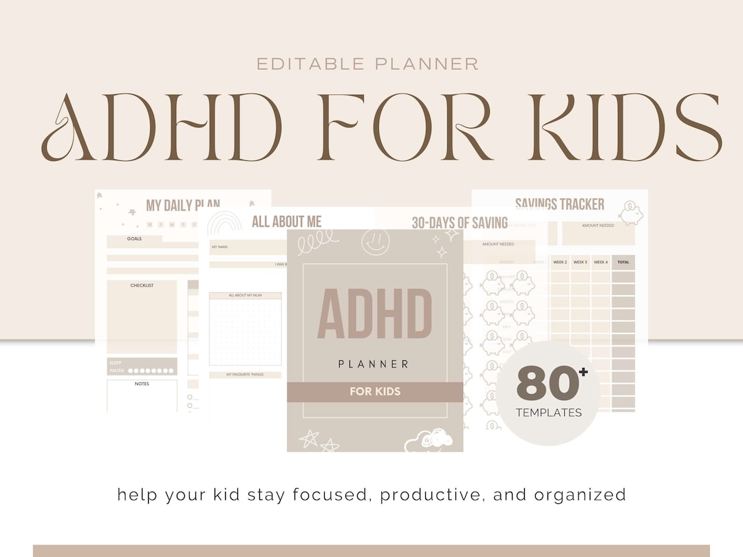 Kids ADHD Planner Editable ADHD Planner for Kids ADHD Planner Bundle ...