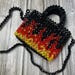 Flame Beaded Purse Handmade Tote Bag for Women - Fire Print Design - Etsy
