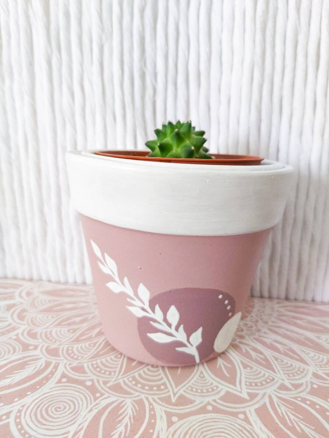 Modern Dusty Pink Minimalist Planter Small Painted - Etsy