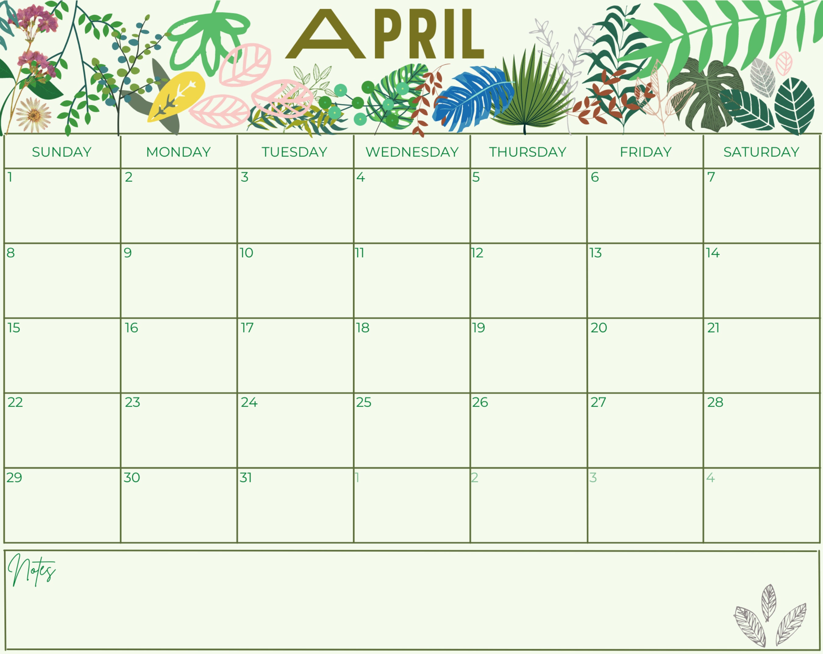 Plant Mom 2022 Calendar Digital Print | Plant Theme Instant Download ...