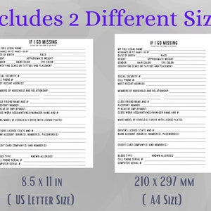 In Case I Go Missing File Template | in Case of Emergency Binder ...