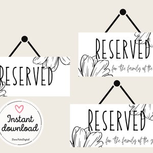 Reserved Sign for Wedding | Spot Reserved for Family | Bride's Family ...
