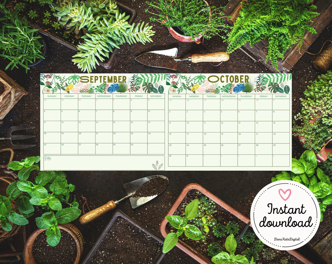 Plant Mom 2022 Calendar Digital Print | Plant Theme Instant Download ...