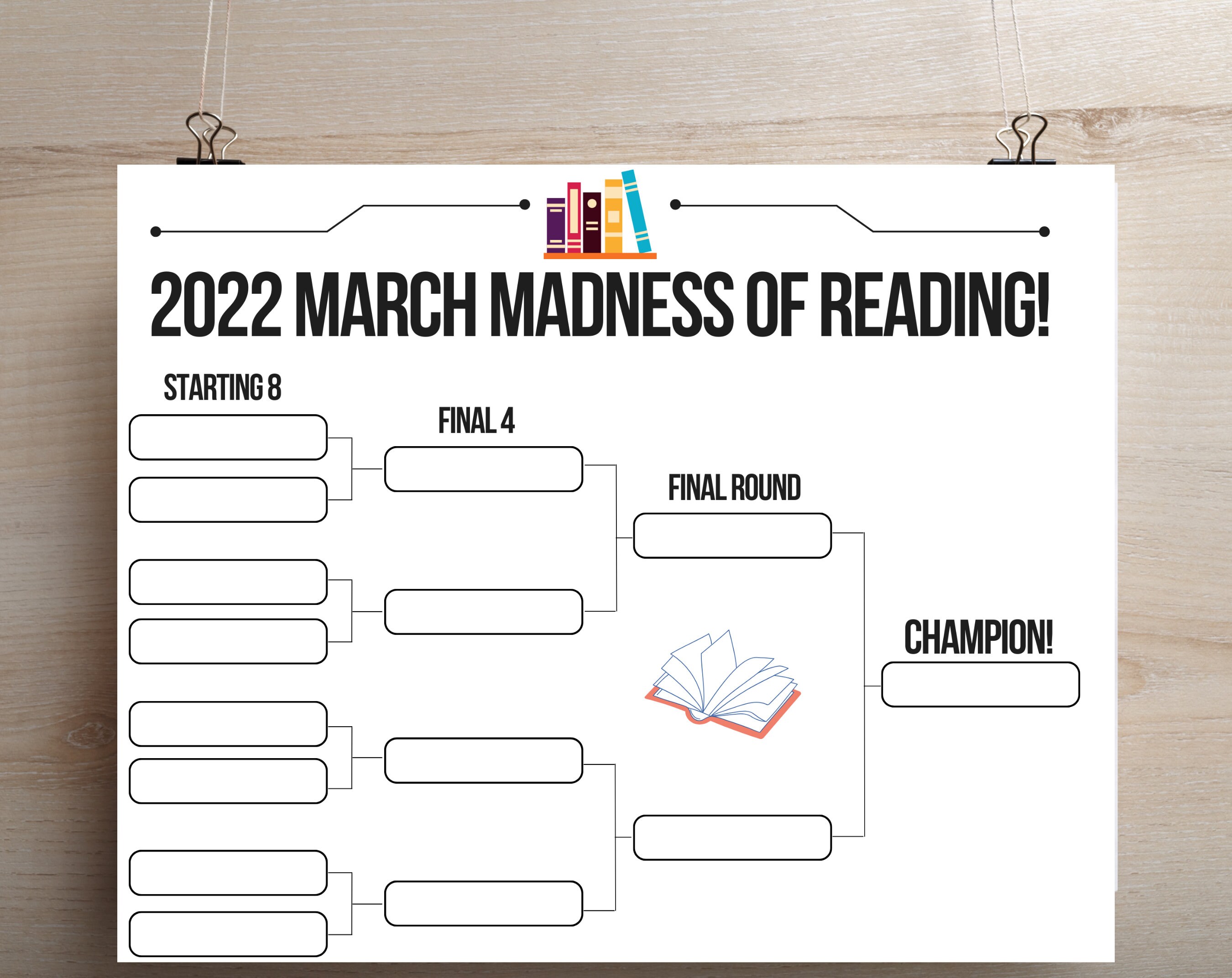 March Madness of Reading Bracket, Book Tournament, Reading Competition ...