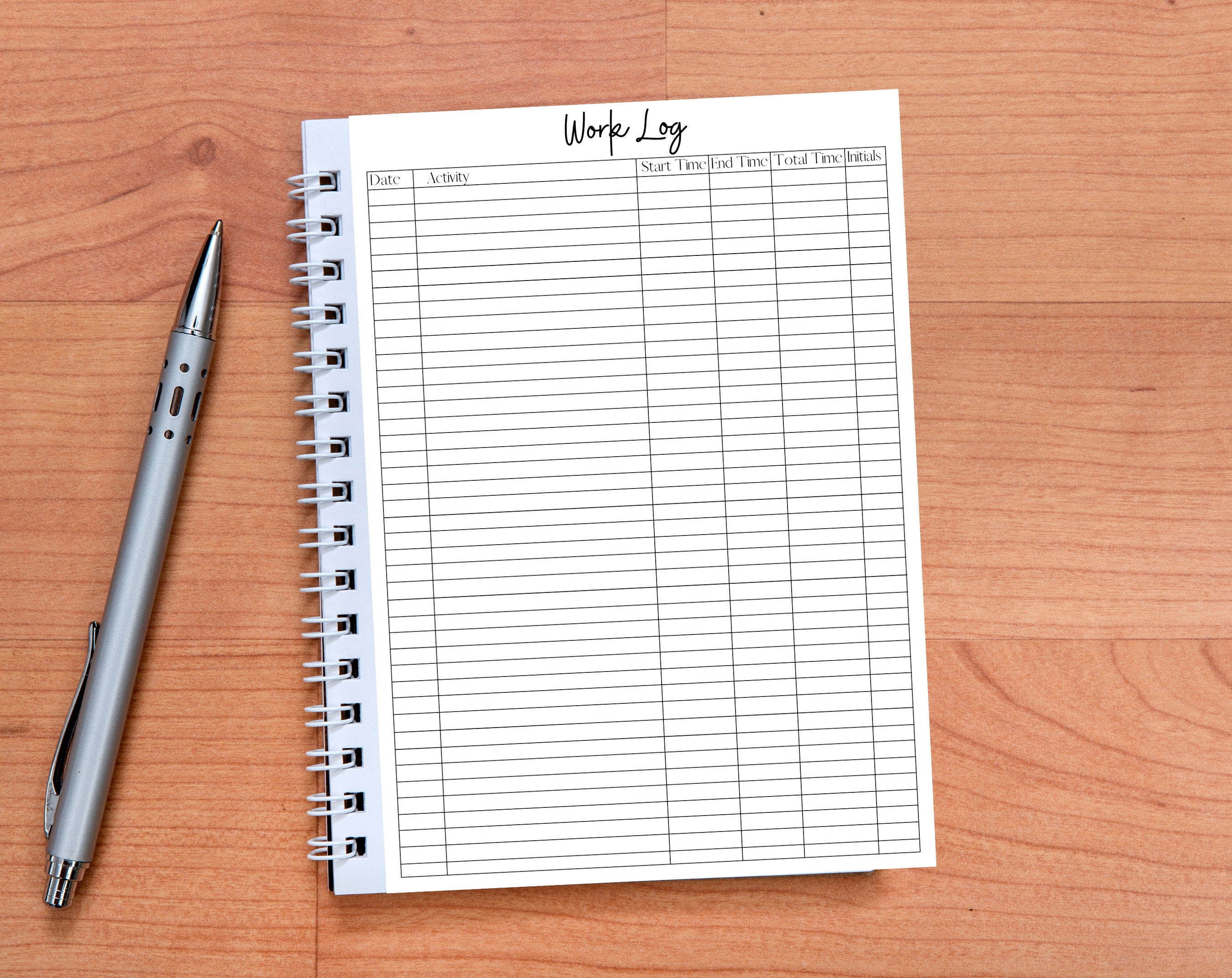 Printable Work Time Log and Tracker Activity Hours Log | Etsy