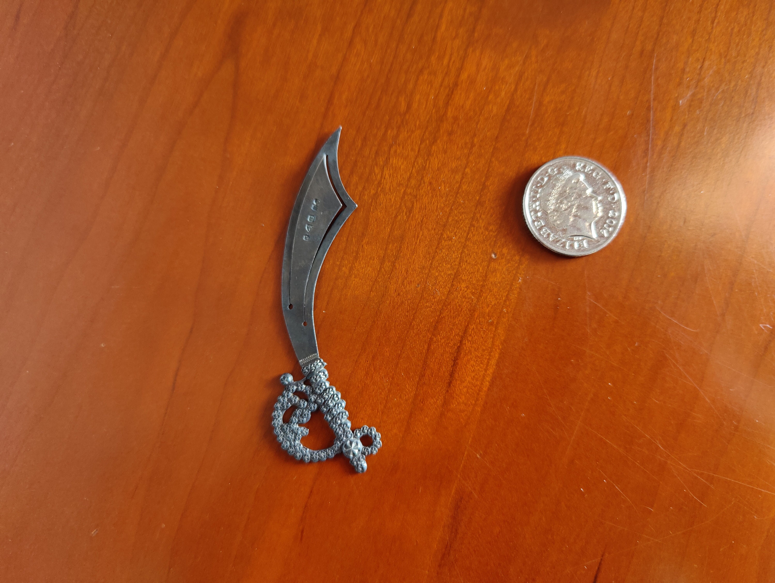 Antique 1800s Silver Cutlass Letter Opener Hallmarked C H Chester ...