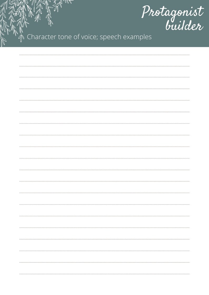 Digital Character Creation Sheet for Creative Writing - Etsy