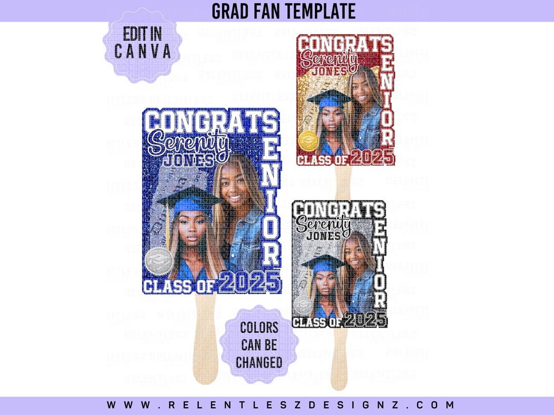 Editable Graduation Fan Template, Canva Pro Required (PDF) - Etsy