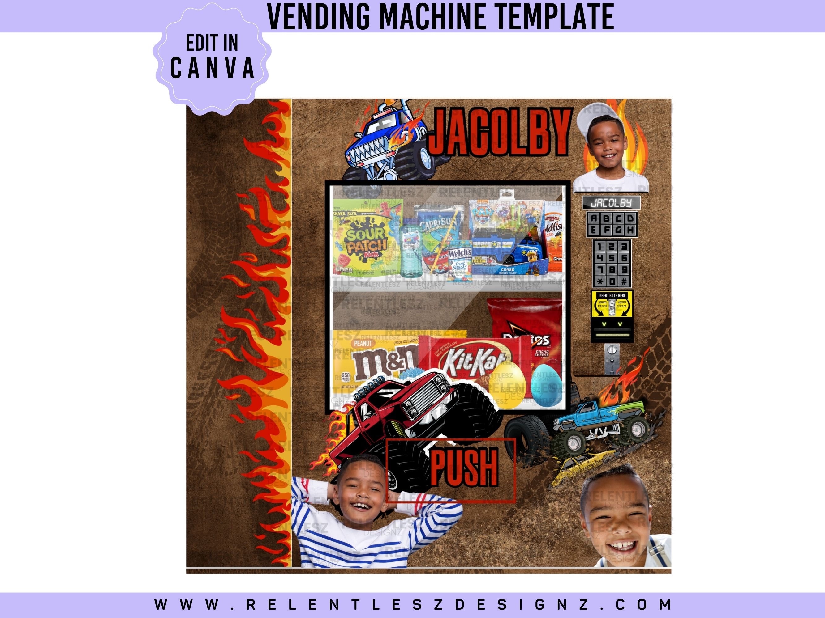 Monster Truck Vending Machine Template, Template, DIY Vending Machine ...
