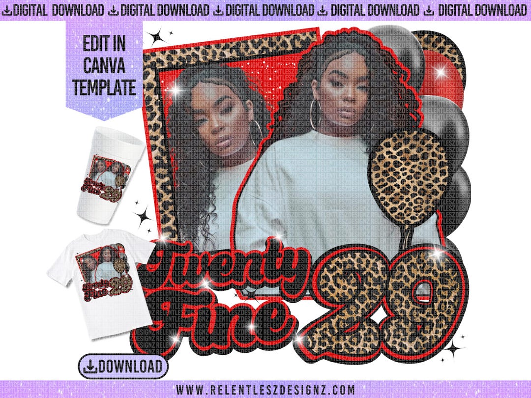 Twenty Fine 29, Birthday Template, T-shirt Design, Foam Cup, Edit in ...
