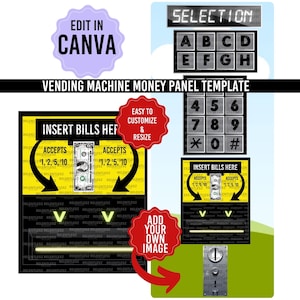 Vending Machine Template, Vending Machine Money Panel Template, Payment ...