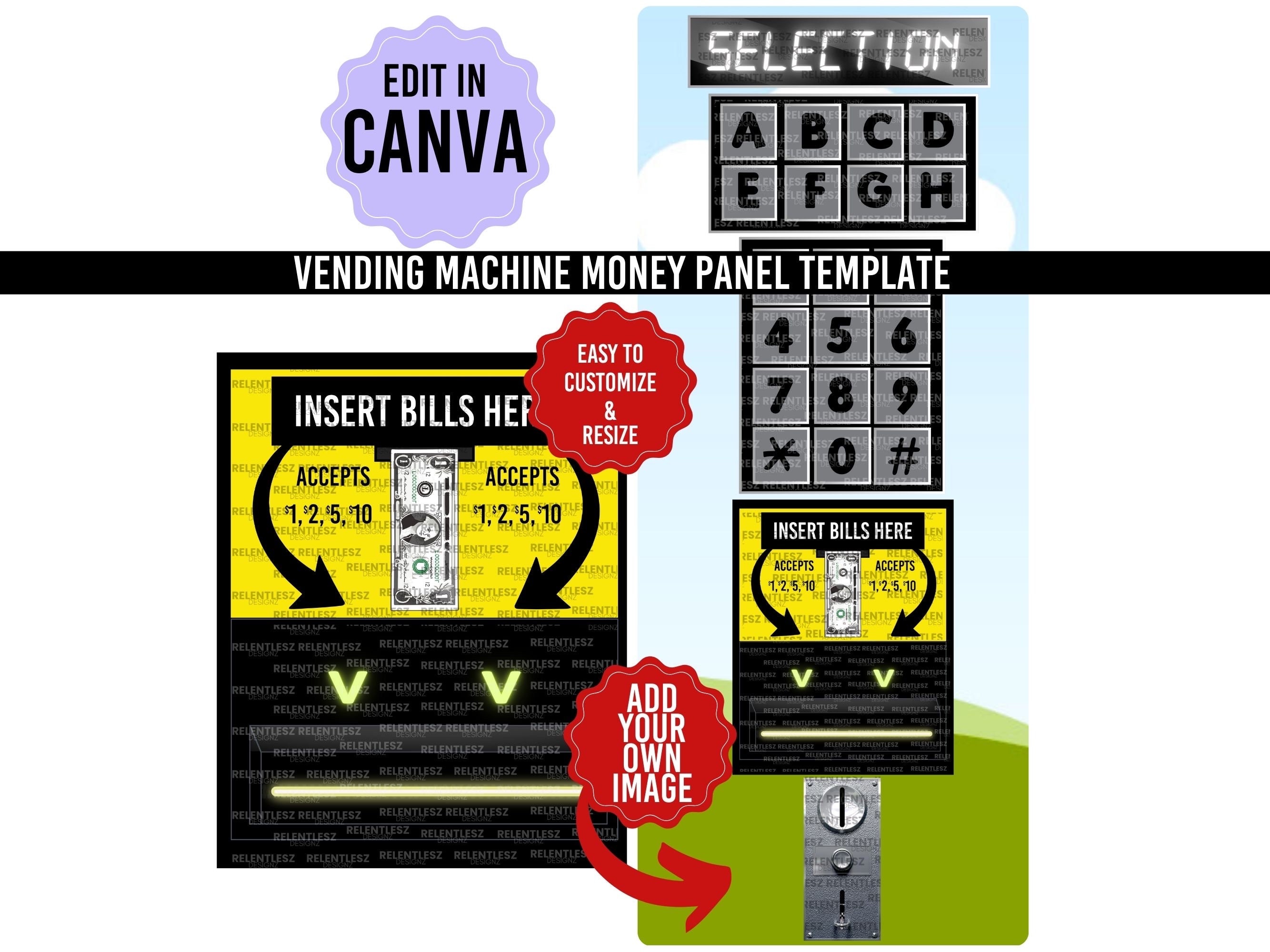 Vending Machine Template, Vending Machine Money Panel Template, Payment ...