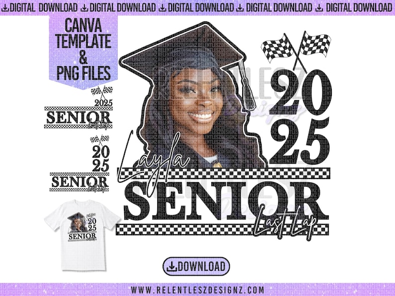 Senior Last Lap Graduation Design Template, Canva Pro & PNG Files ...