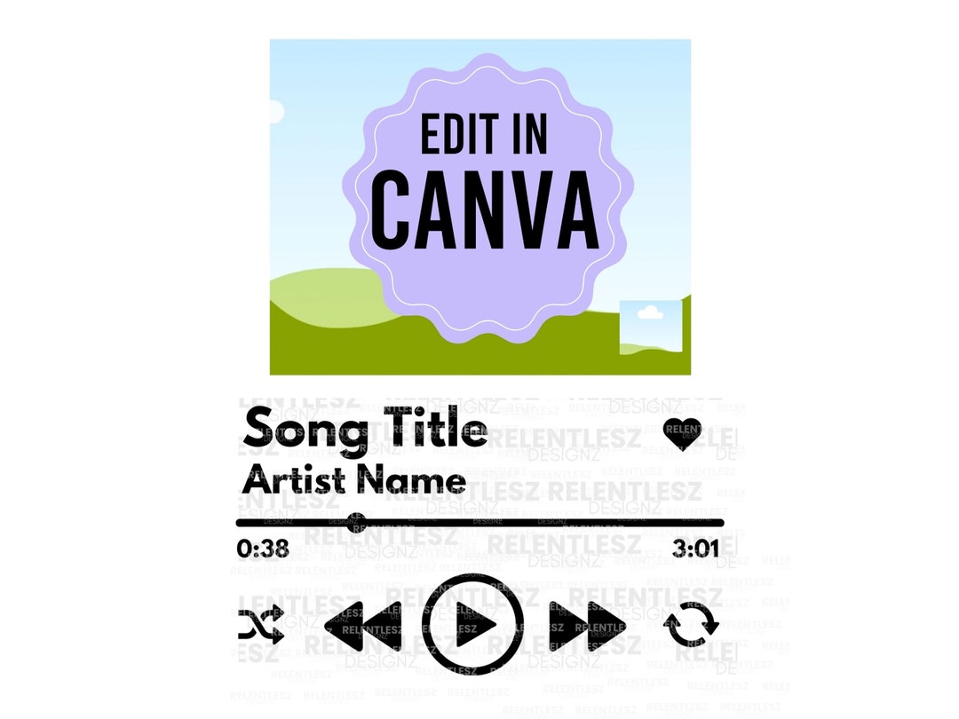 Acrylic Music Plaque Template, Edit in Canva Template, Music Frame ...