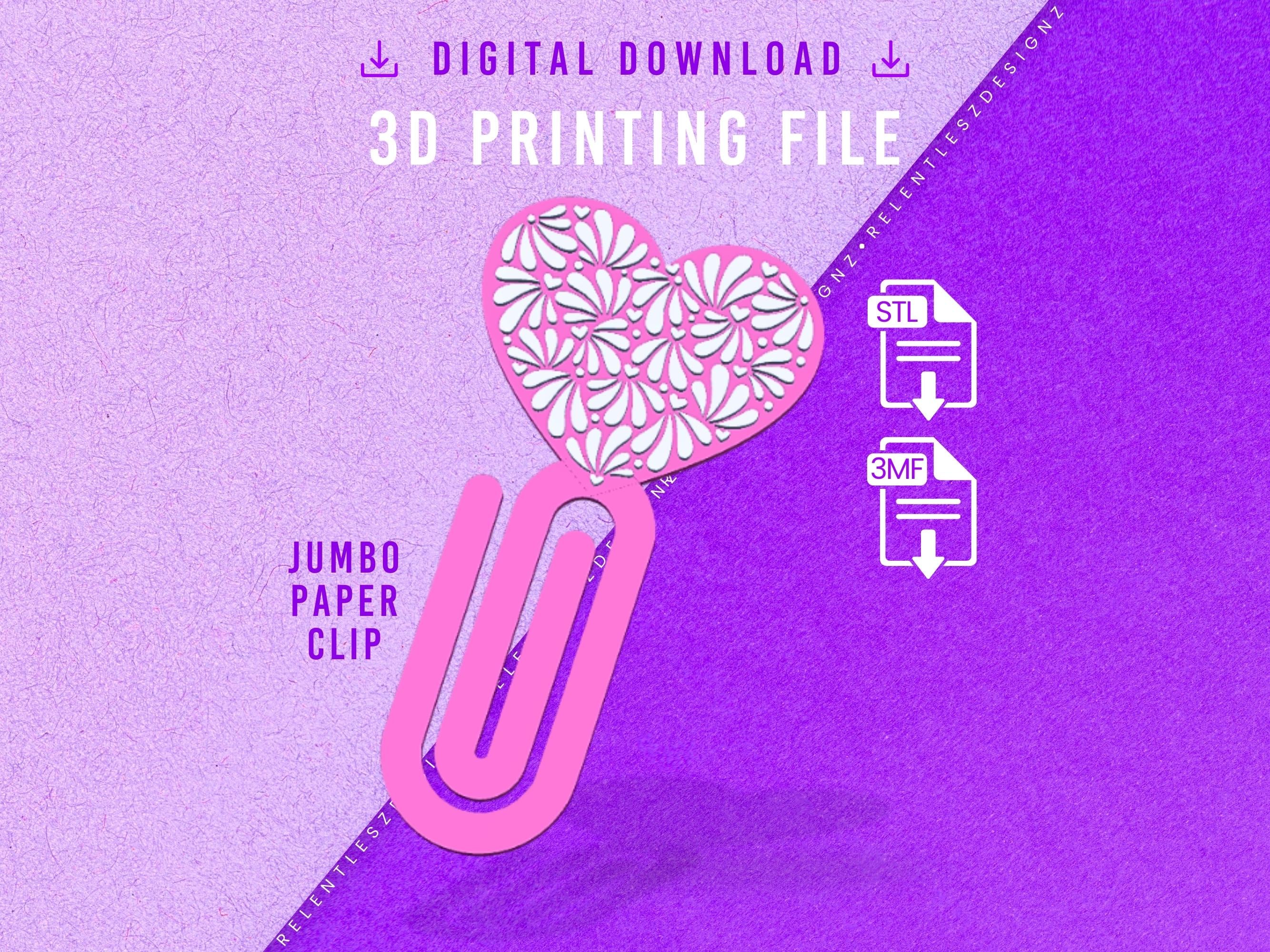 Talavera Heart Jumbo Paper Clip STL File, 3D Printable, 3MF File ...