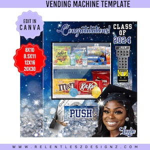 Graduation Vending Machine Template, Class Of, Canva (PDF) - Etsy