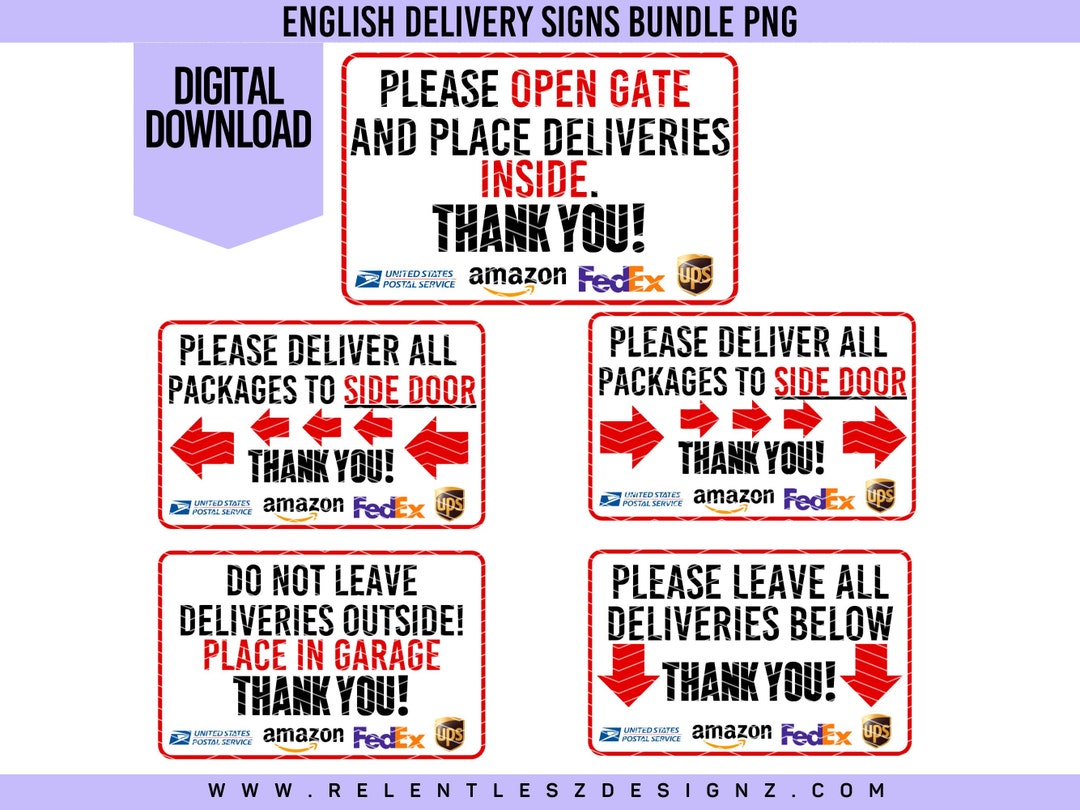 Delivery Sign for Packages/deliveries, Printable Yard Sign, Bundle, Png ...