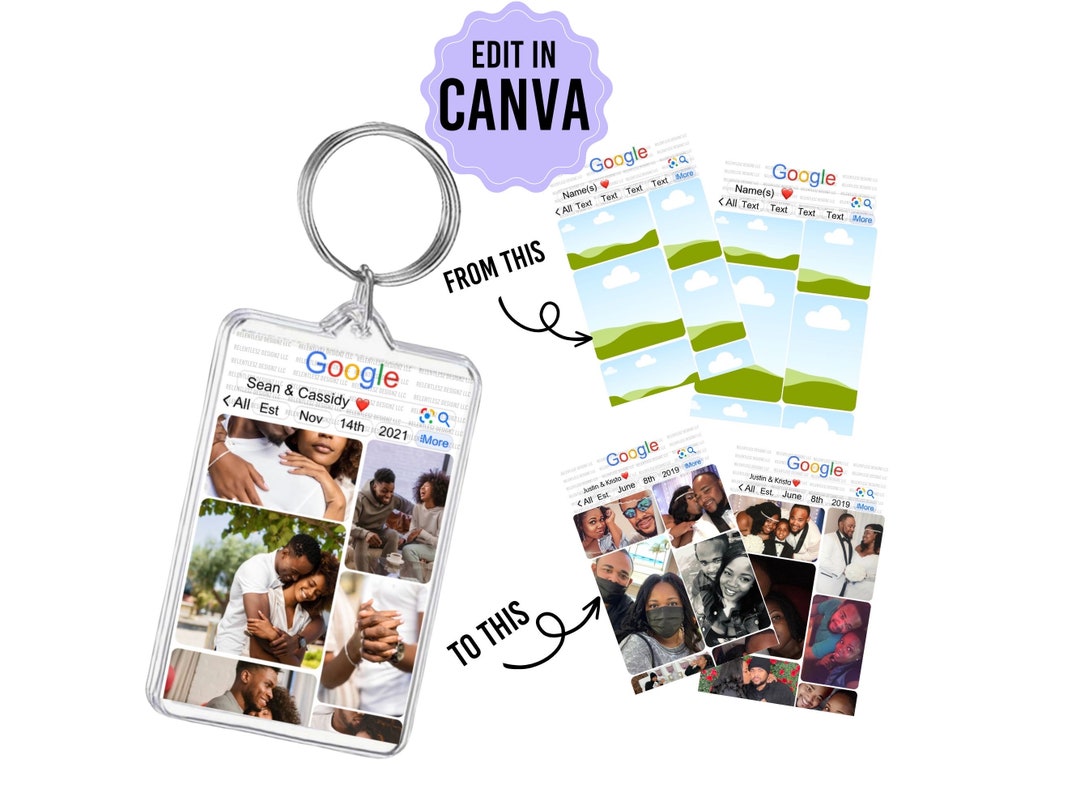 Photo Keychain Gift, Google Search Engine Photo Keychain, Edit in Canva ...