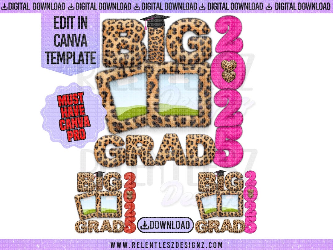 BIG Grad Graduation Template, Leopard Print, Cheetah Print, T-shirt ...