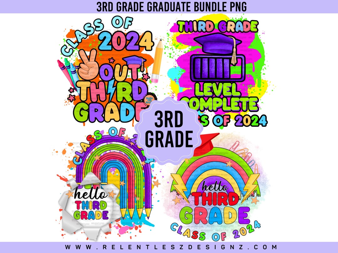 Third Grade Graduation Png, Bundle, Elementary School T-shirt Design ...