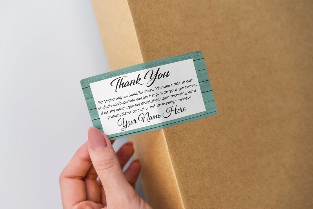Custom Rectangular Thank You for Your Business Cards Inserts-woodgrain ...
