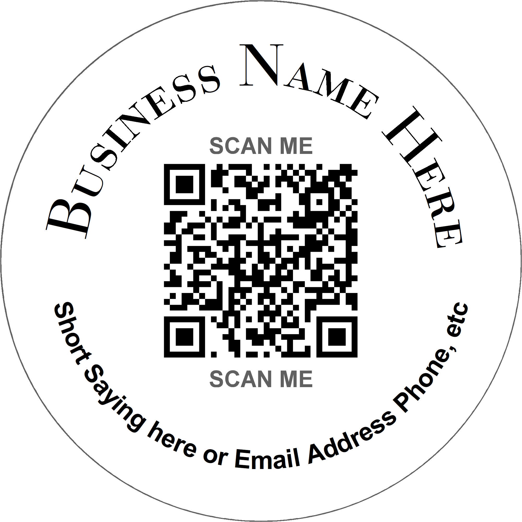 Custom QR Code Round Thank You for Your Business Stickers Glossy Labels ...