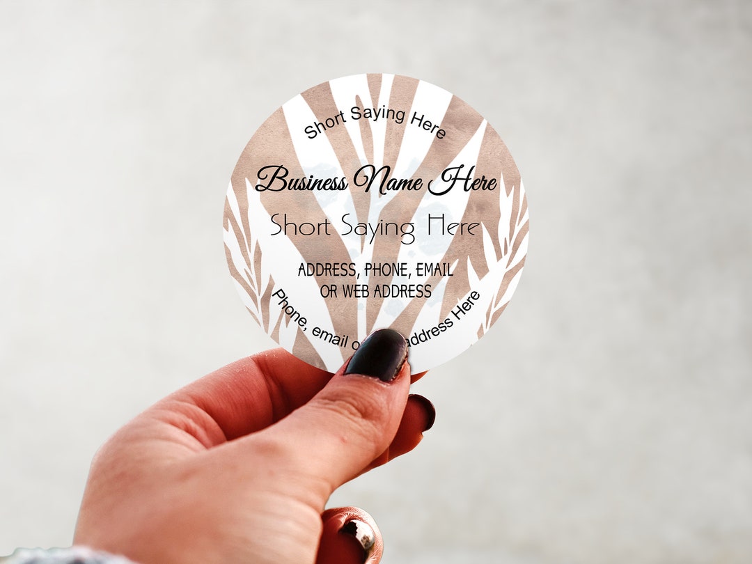 Custom Glossy Round Business Stickers – Watercolor Leaves Design - Etsy