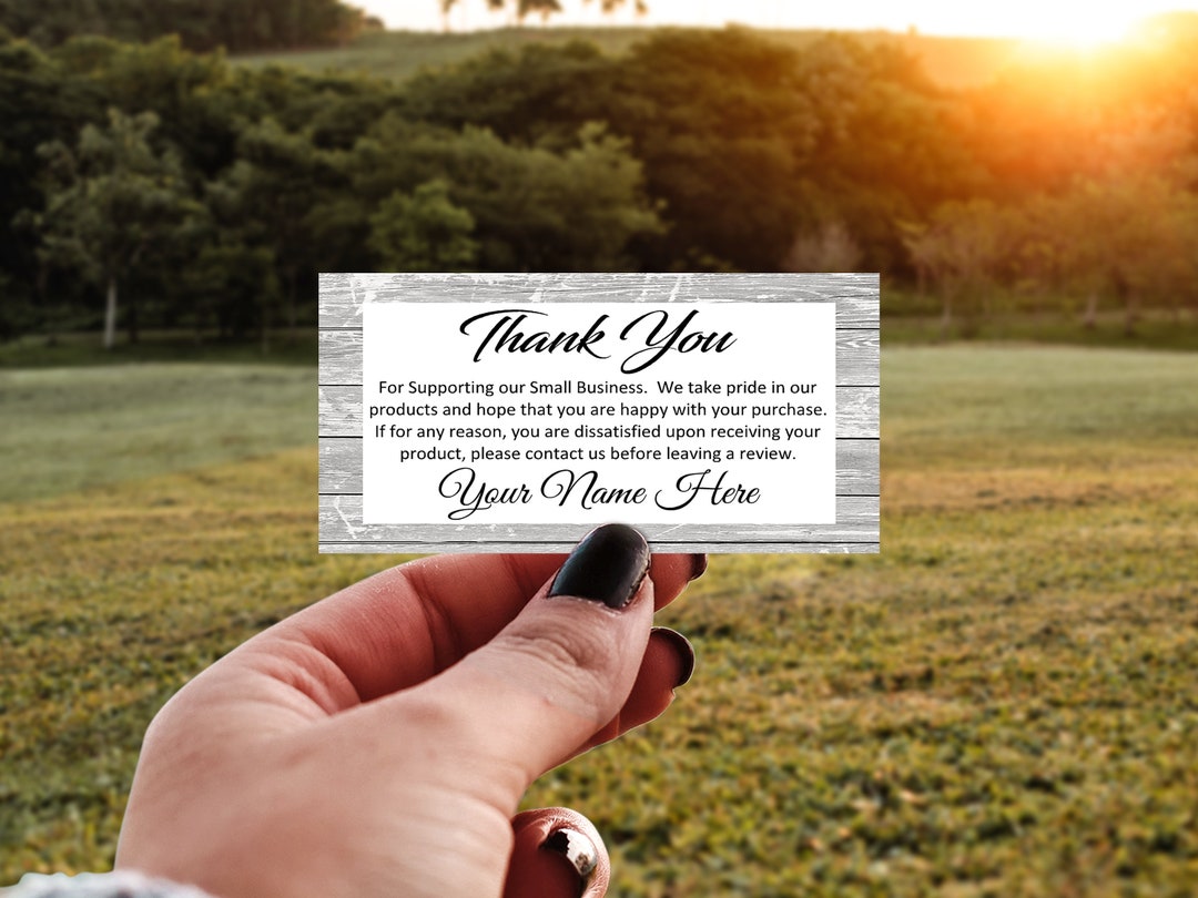 Custom Rectangular Thank You for Your Business Cards Inserts -woodgrain ...