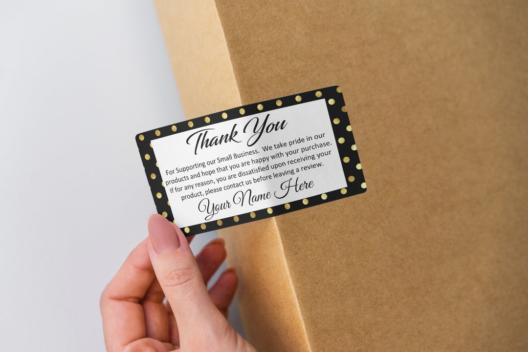 Custom Rectangular Thank You for Your Business Stickers Labels-gold ...