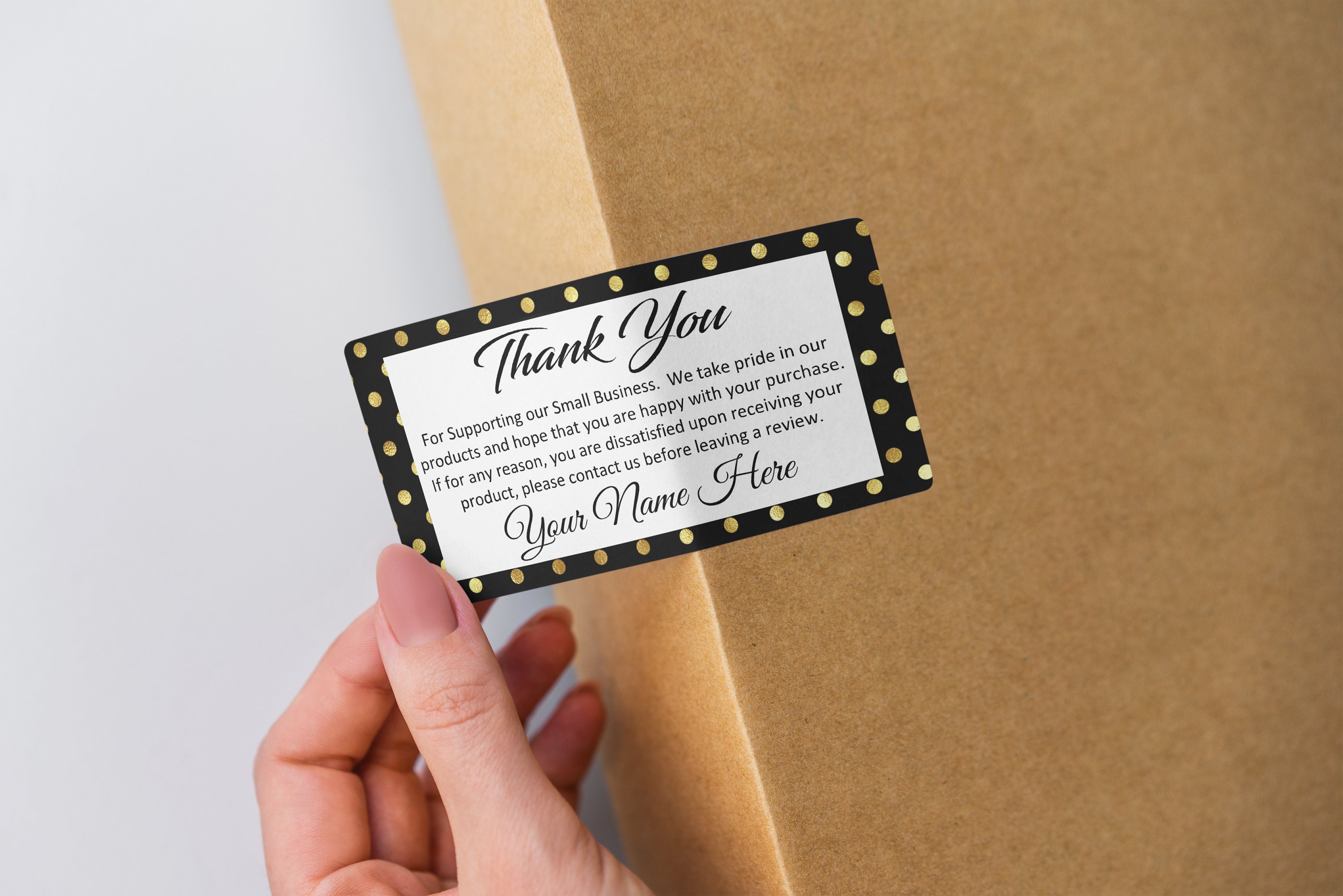 Custom Rectangular Thank You for Your Business Stickers Labels-gold ...