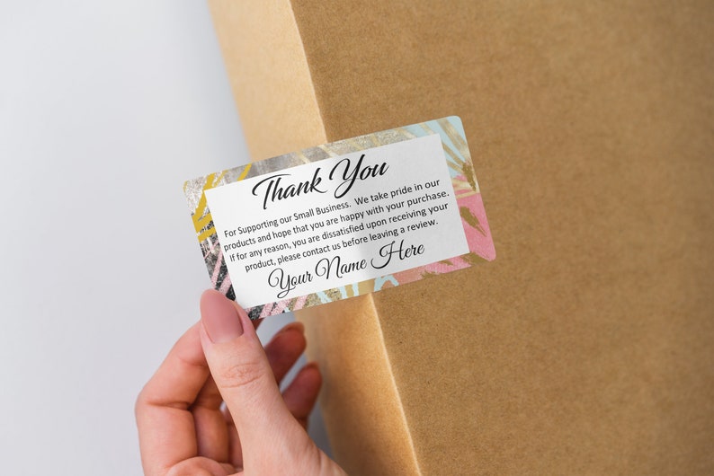 Custom Rectangular Thank You for Your Business Stickers Labels-yellow ...
