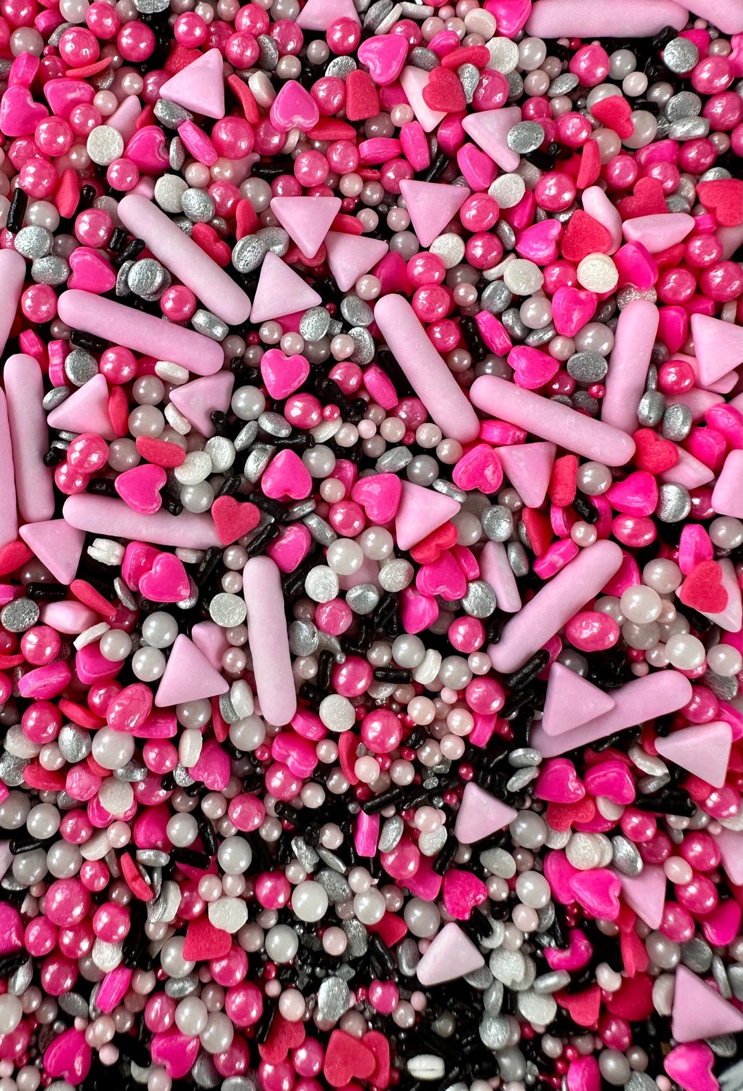 Custom Sprinkles Jimmies-hot Pink, White, Black and Silver Birthday ...